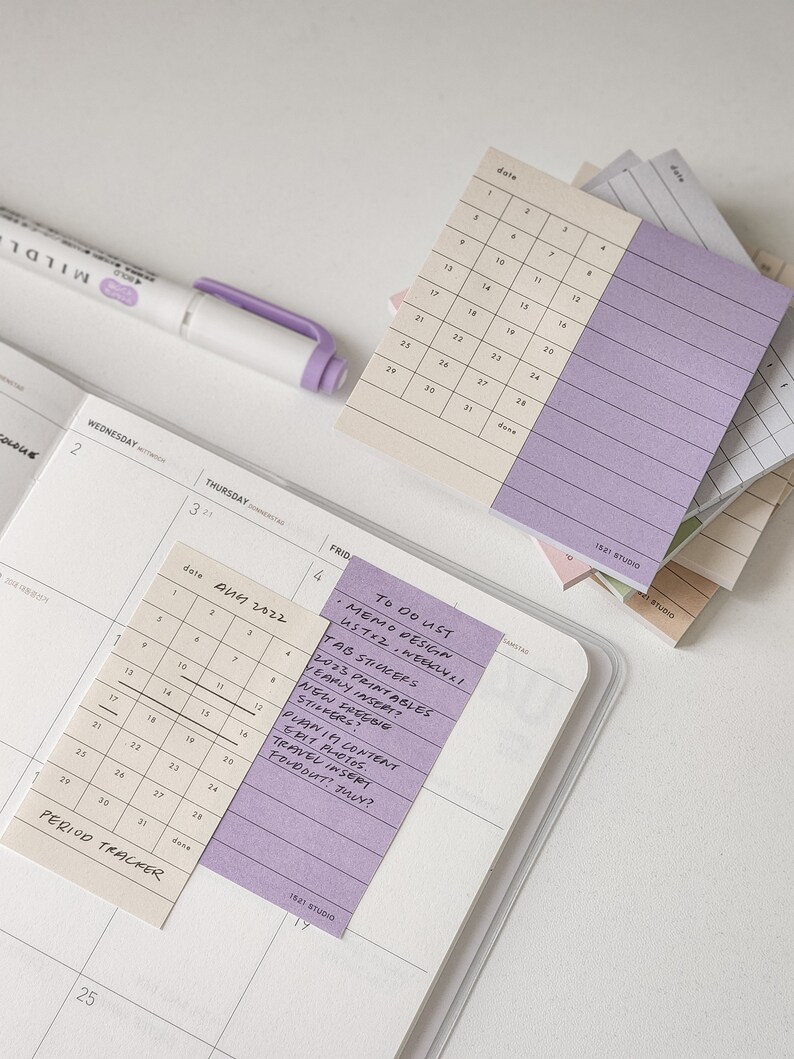 Vol.2 Minimal Sticky Notes Daily/hourly Weekly Plan - Etsy