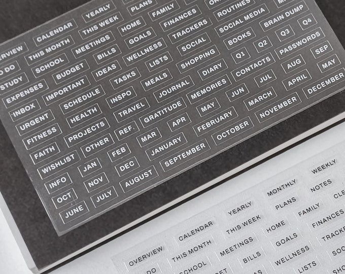 Divider Tab Sticker Sheet With 91 Labels, White Ink & Black Ink ...