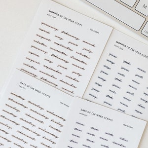 Days of the Week Script Stickers | Weekday Stickers, Script Headers ...