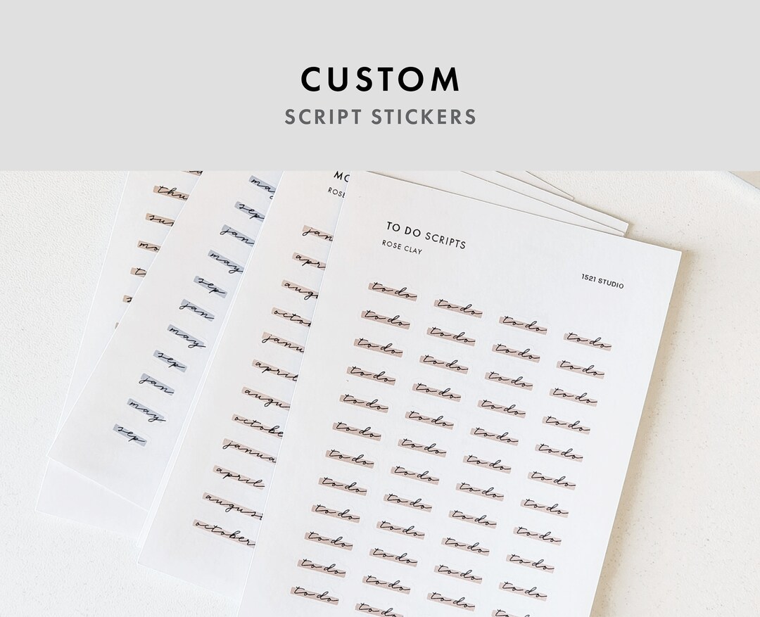 CUSTOM Script Stickers | Word Stickers, Highlighted Script Stickers ...