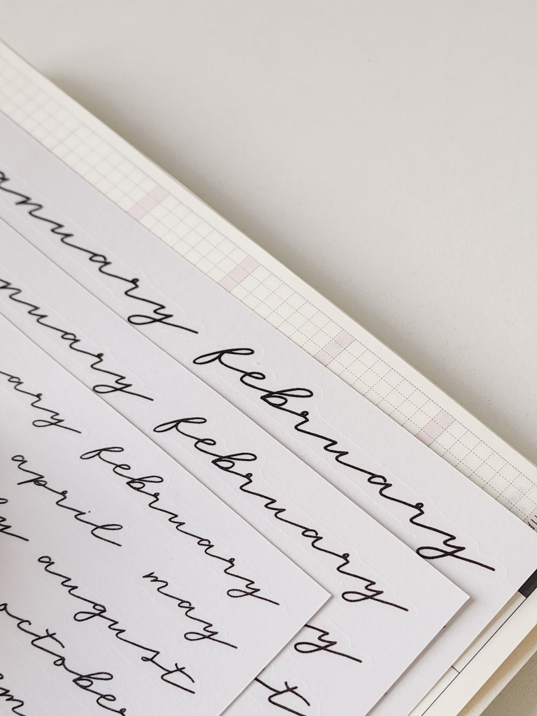 Month Script Stickers, 3 Sticker Sizes, Month Header Stickers ...