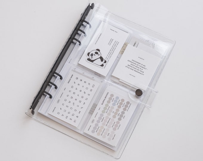 PVC Clear Ring Planner Cover, Black Rings | A5 Size 6-rings Binder ...
