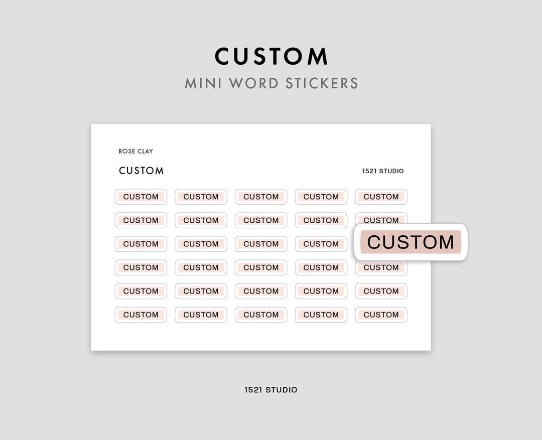 CUSTOM Small Header Stickers | Highlighted Stickers, Custom Word ...