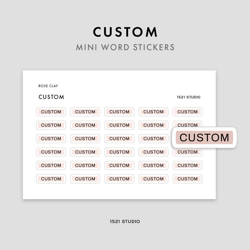 Custom Word Stickers - Etsy