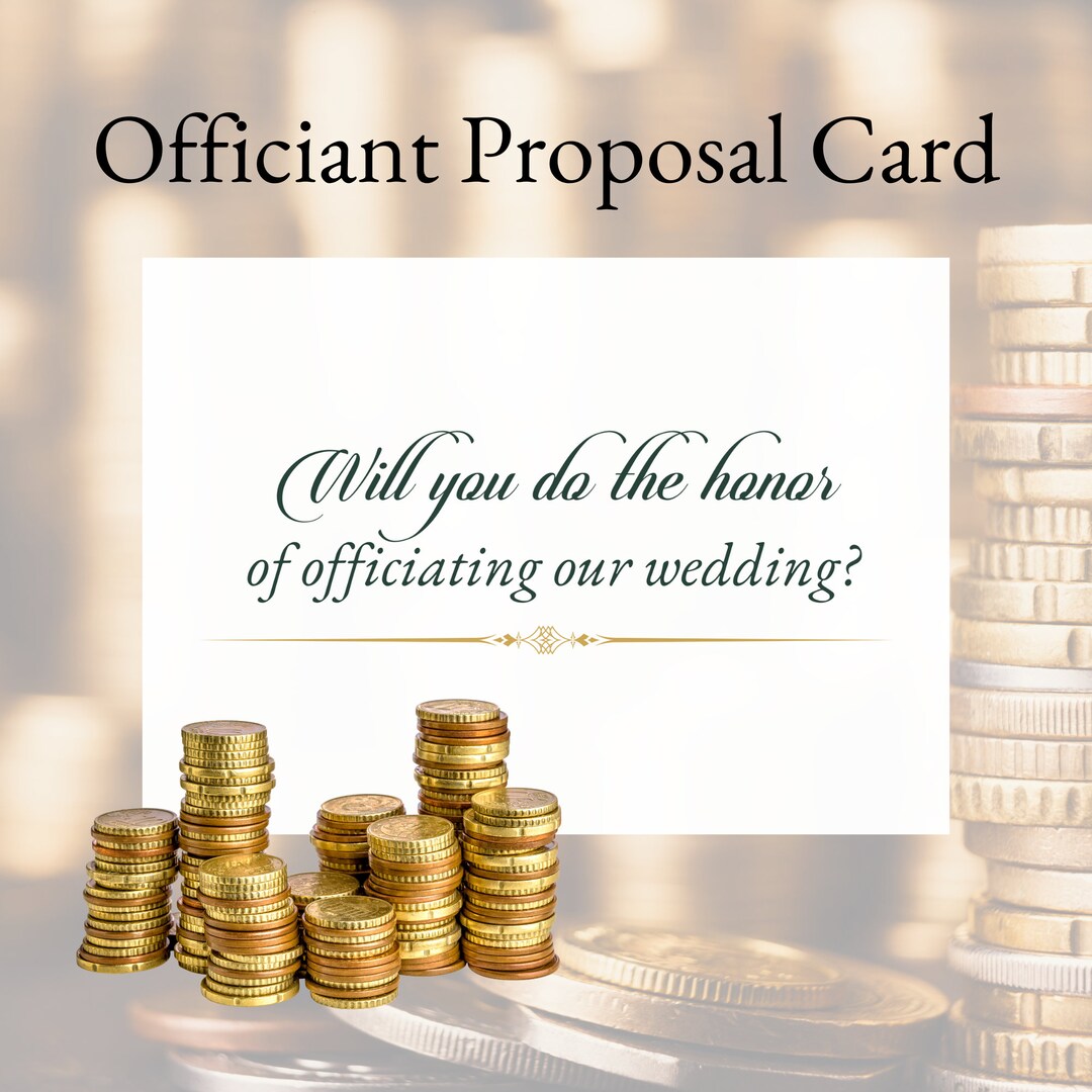 Printable 7x5 Officiant Proposal Card, Will You Marry Us Card, Will You ...