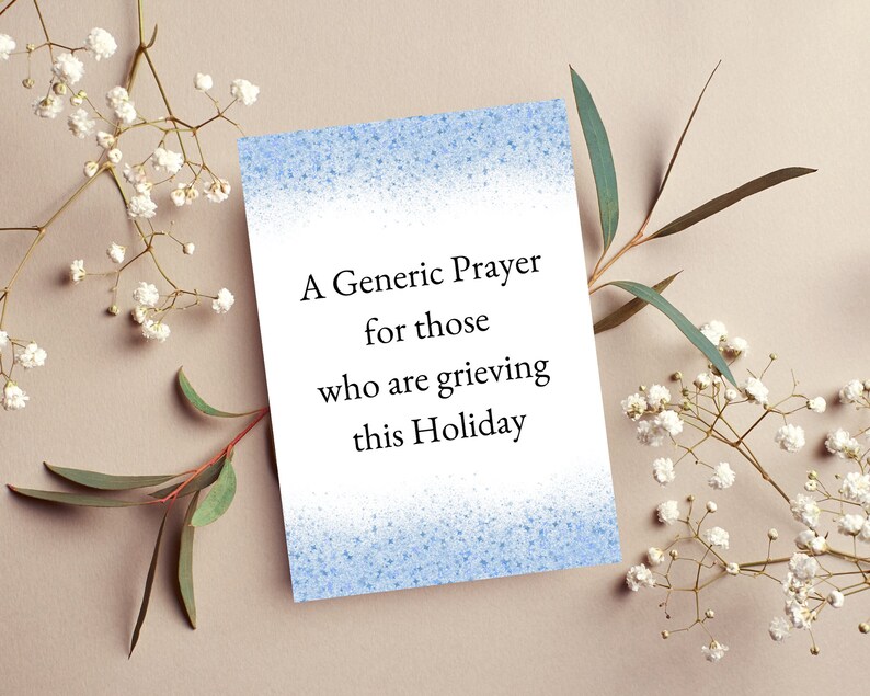 Blue Glitters Prayer Cards, Grieve Prayer, Digital Prayer Card ...