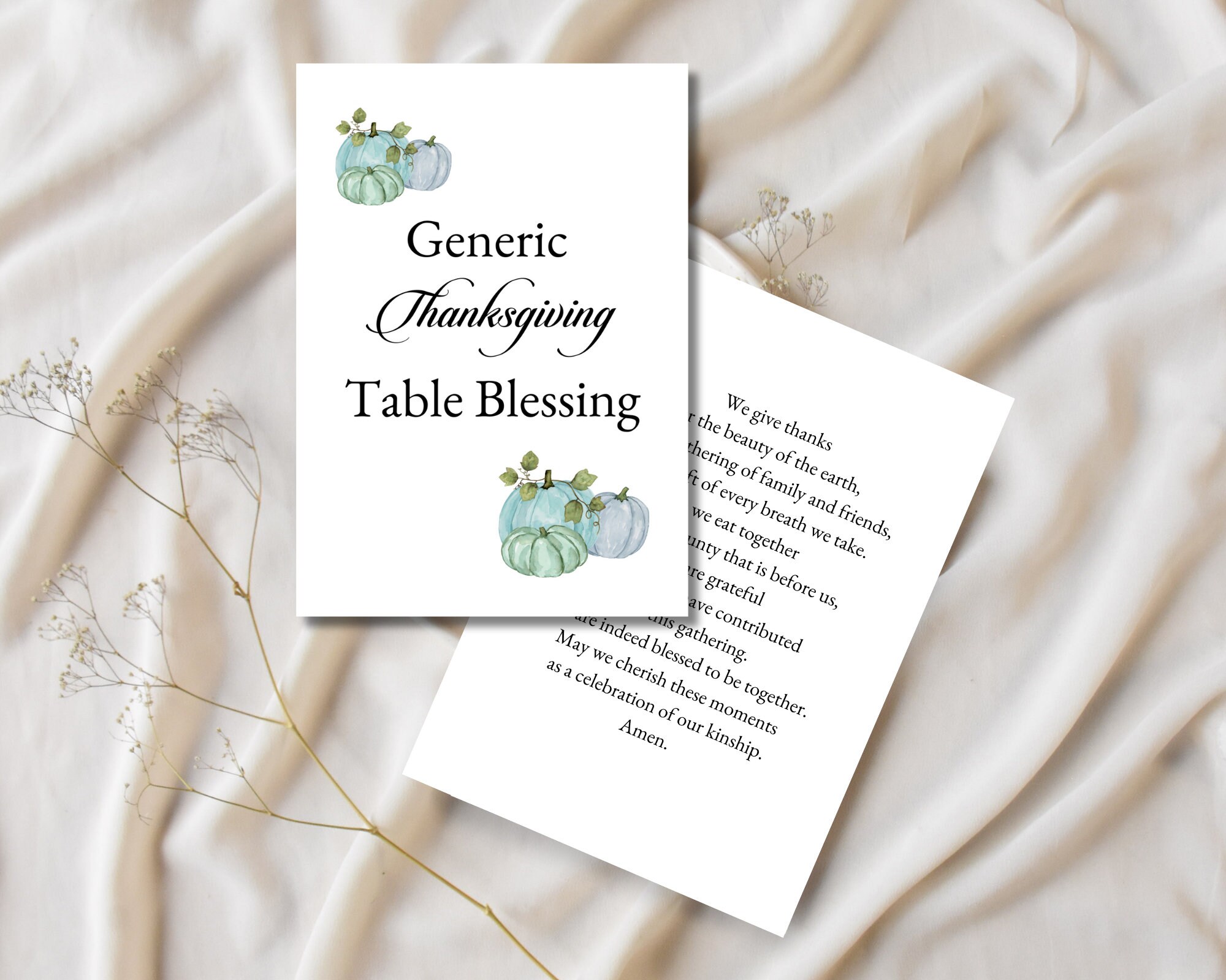 Thanksgiving Blessing Prayer Cards, Thanksgiving Prayer, Thanksgiving ...