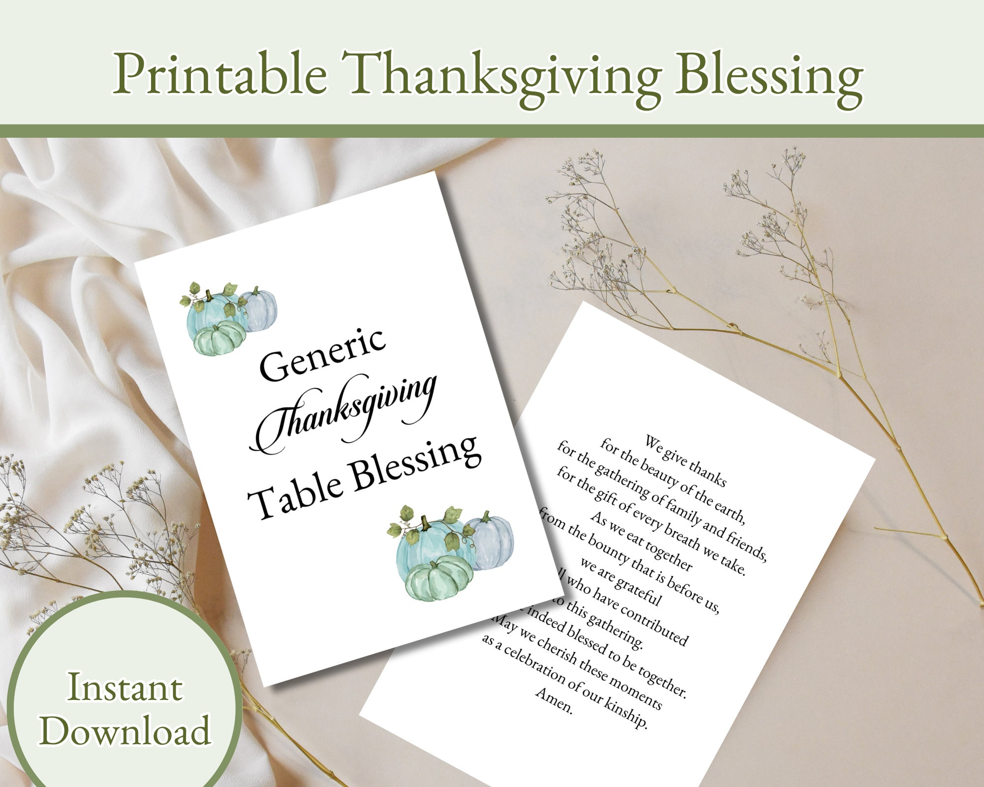 Thanksgiving Blessing Prayer Cards, Thanksgiving Prayer, Thanksgiving ...