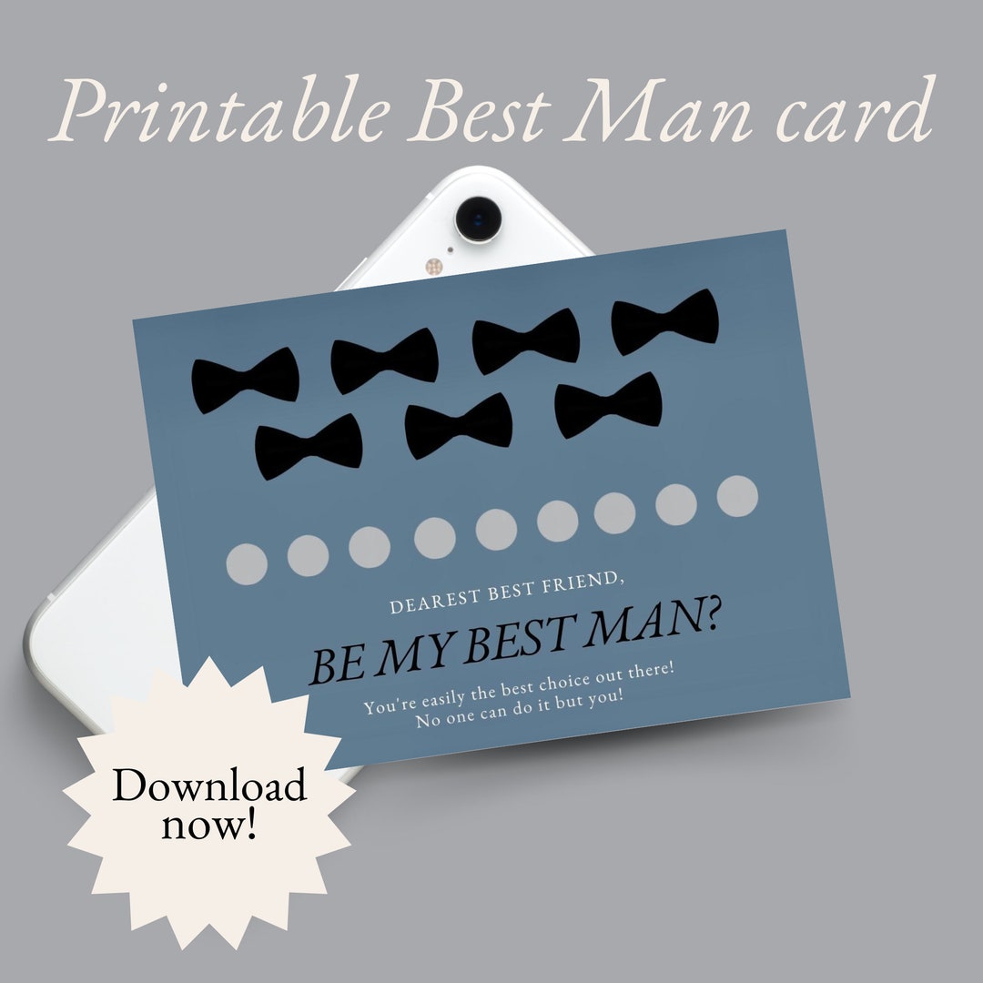 Best Man? Proposal Card, Simple, Blue, Stand up for Me? Card, LGBTQ ...