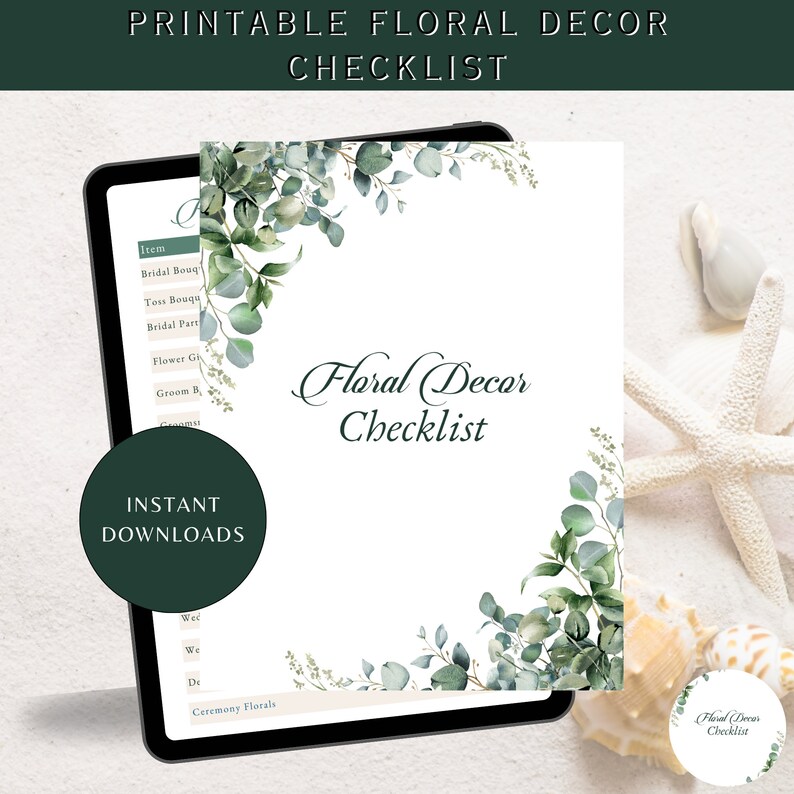 Printable Floral Decor Checklist for Wedding Party From a Pro, Wedding ...