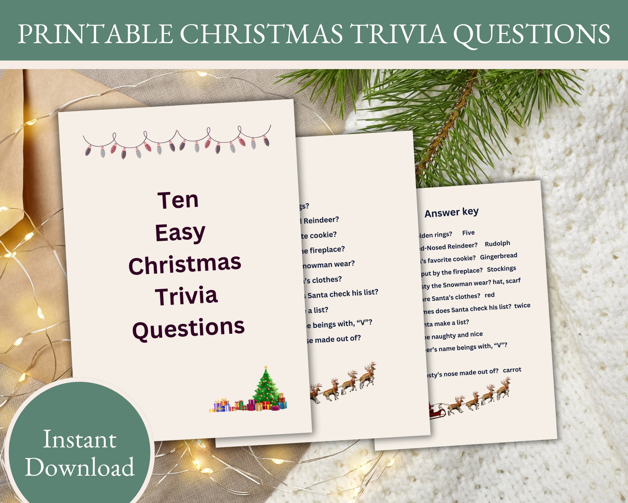 Printable Christmas Trivia Questions, Christmas Trivia Holiday Games ...
