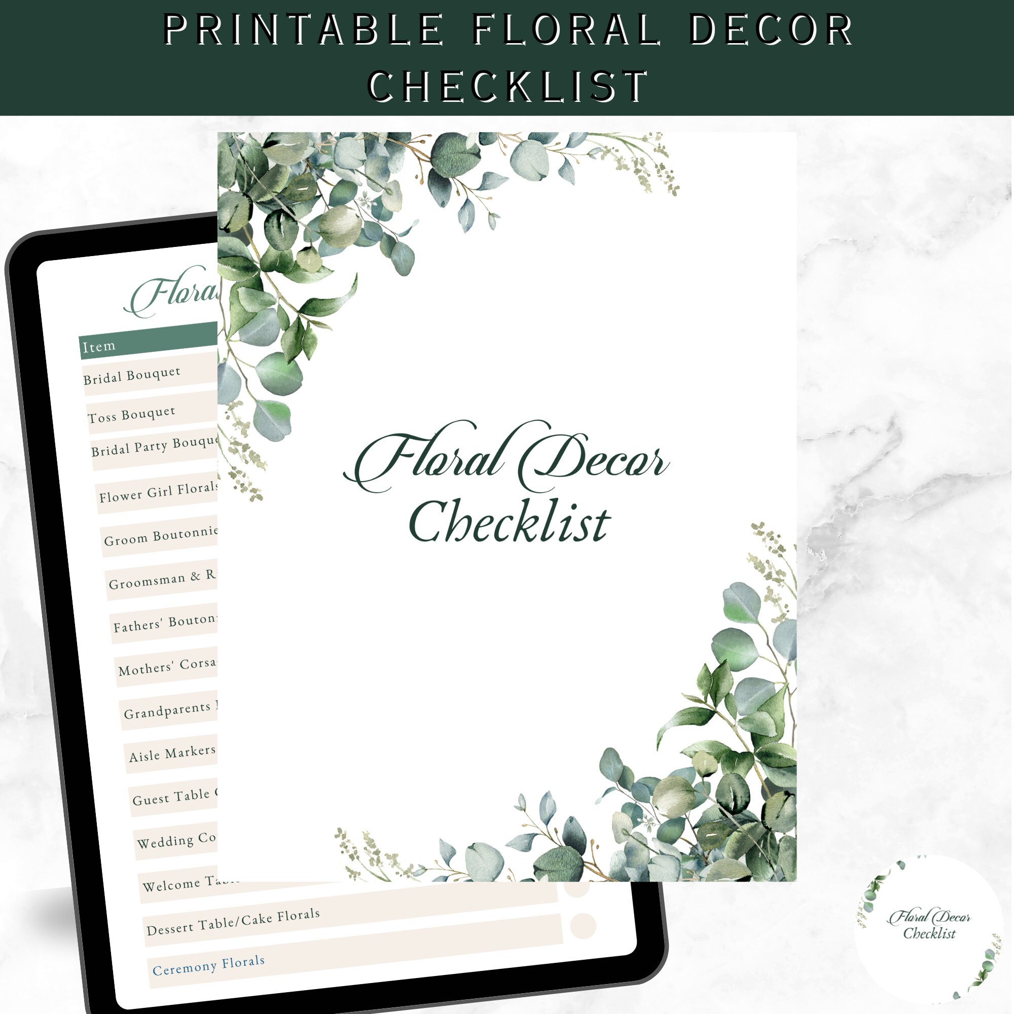 Printable Floral Decor Checklist for Wedding Party From a Pro, Wedding ...