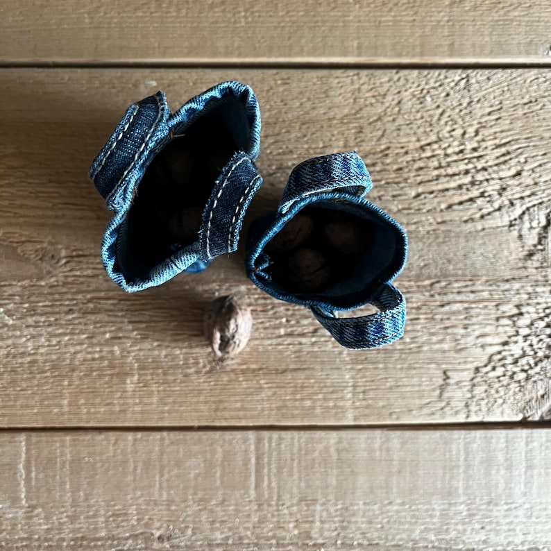 Mini Blue Gift Bag - Handmade Small Repurposed Denim Basket - Recycled ...