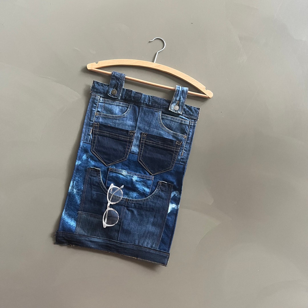 Denim Wall Organizer - Blue Jeans Pockets Hanging Storage - Etsy