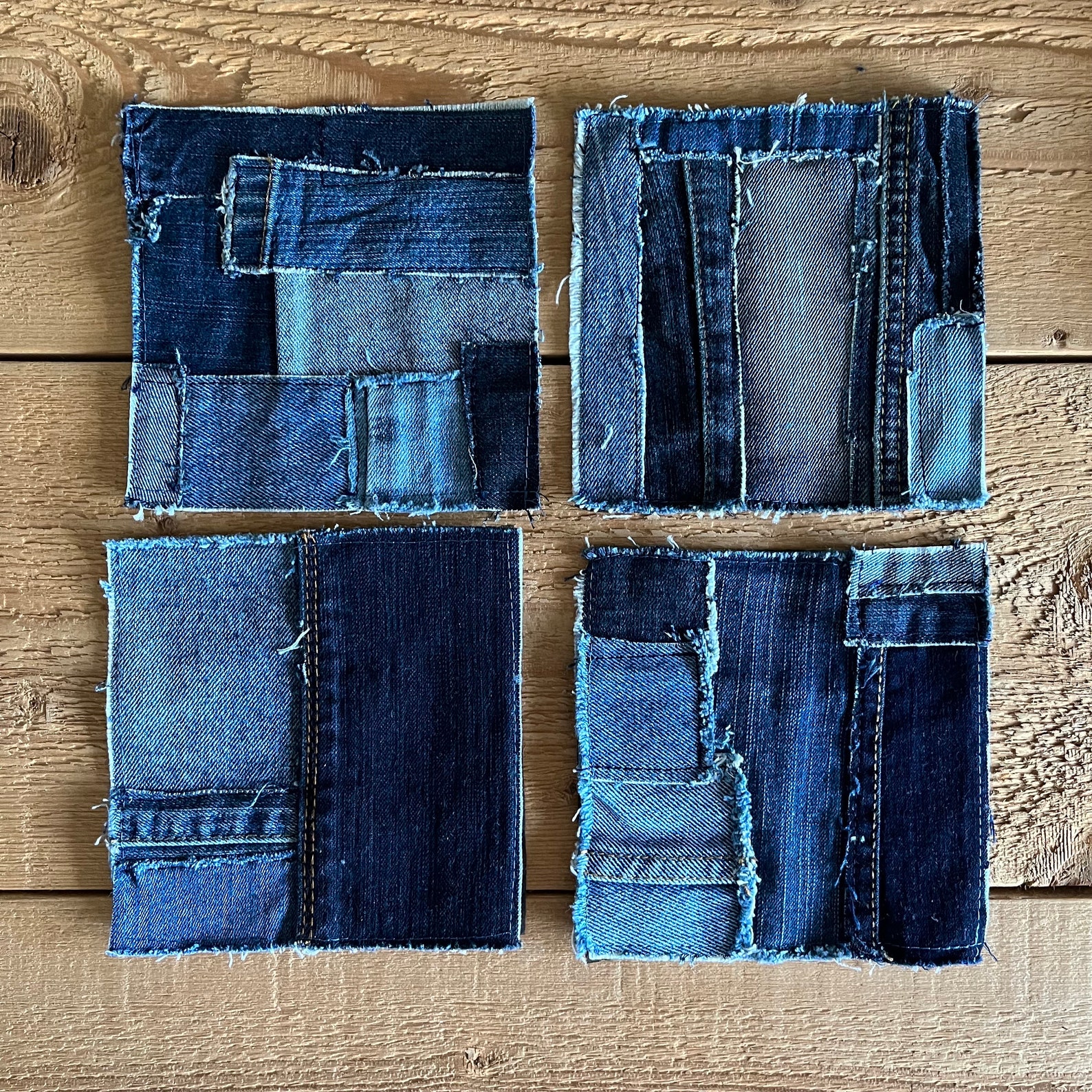 Recycled Denim Patch: Blue Jeans Applique for Visible Mending - Etsy