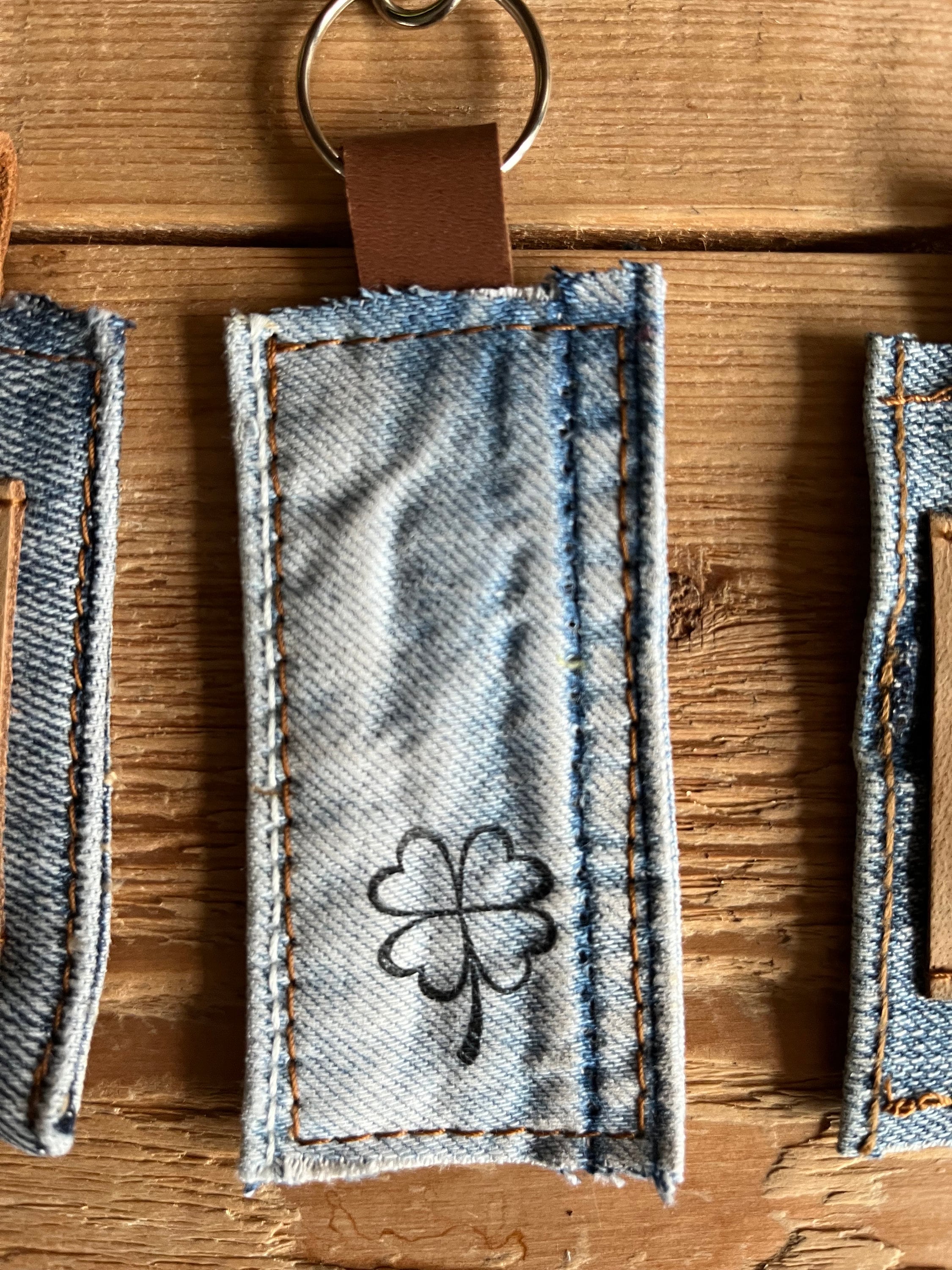 Blue Fabric Keychain Repurposed Denim Eco Friendly New Home Gift ...