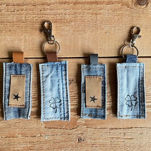 Blue Fabric Keychain Repurposed Denim Eco Friendly New Home Gift ...