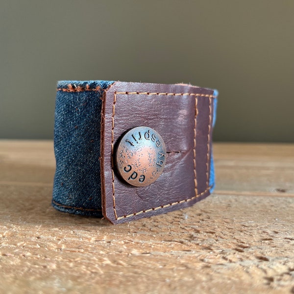 Denim Cuff Bracelet - Etsy