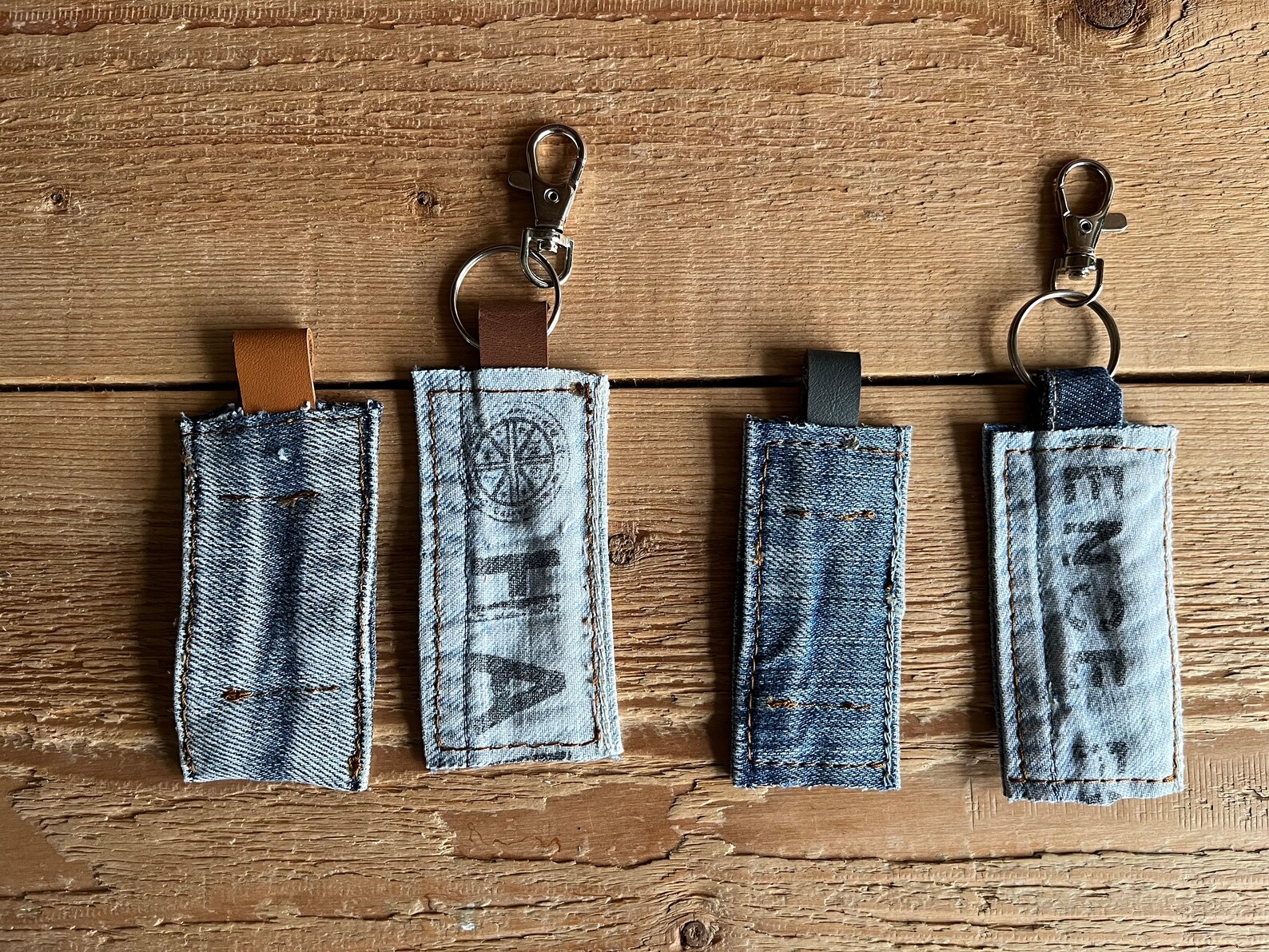 Blue Fabric Keychain Repurposed Denim Eco Friendly New Home Gift ...