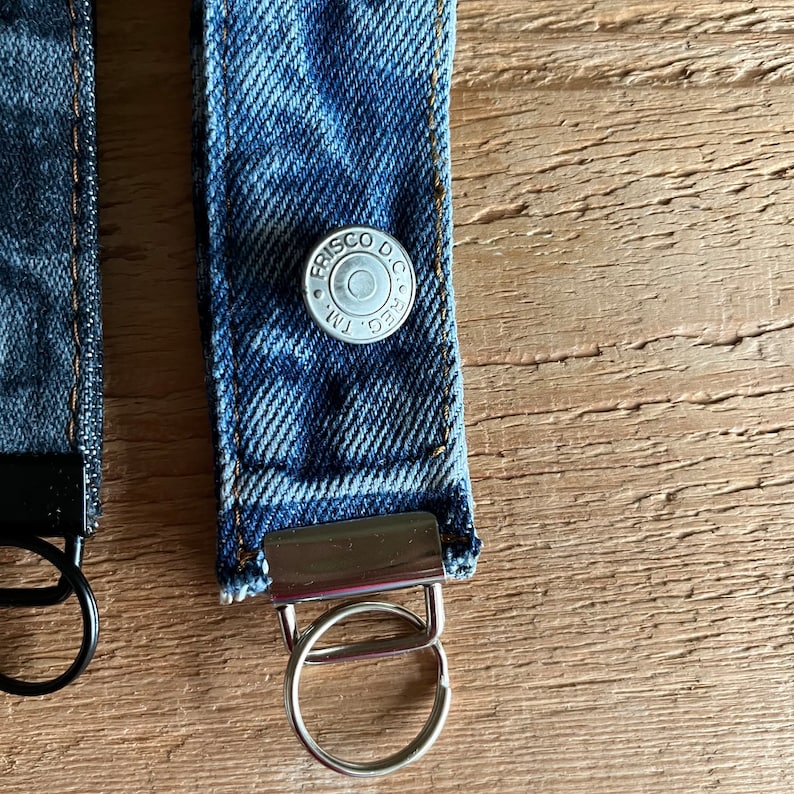 Blue Denim Keyfob Repurposed Denim Keyfob Handmade Blue Jeans Keyfob ...