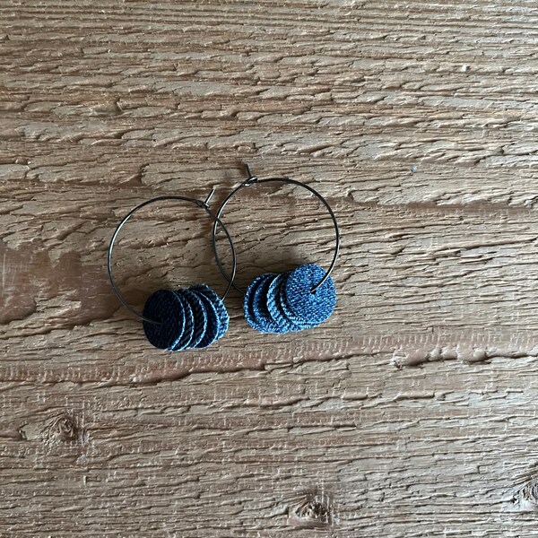 Denim Earrings - Etsy