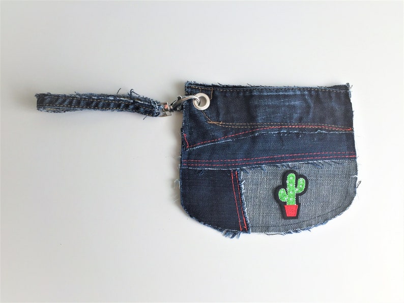 Denim Zipper Pouch - Small Handmade Pouch - Repurposed Jeans Bag ...
