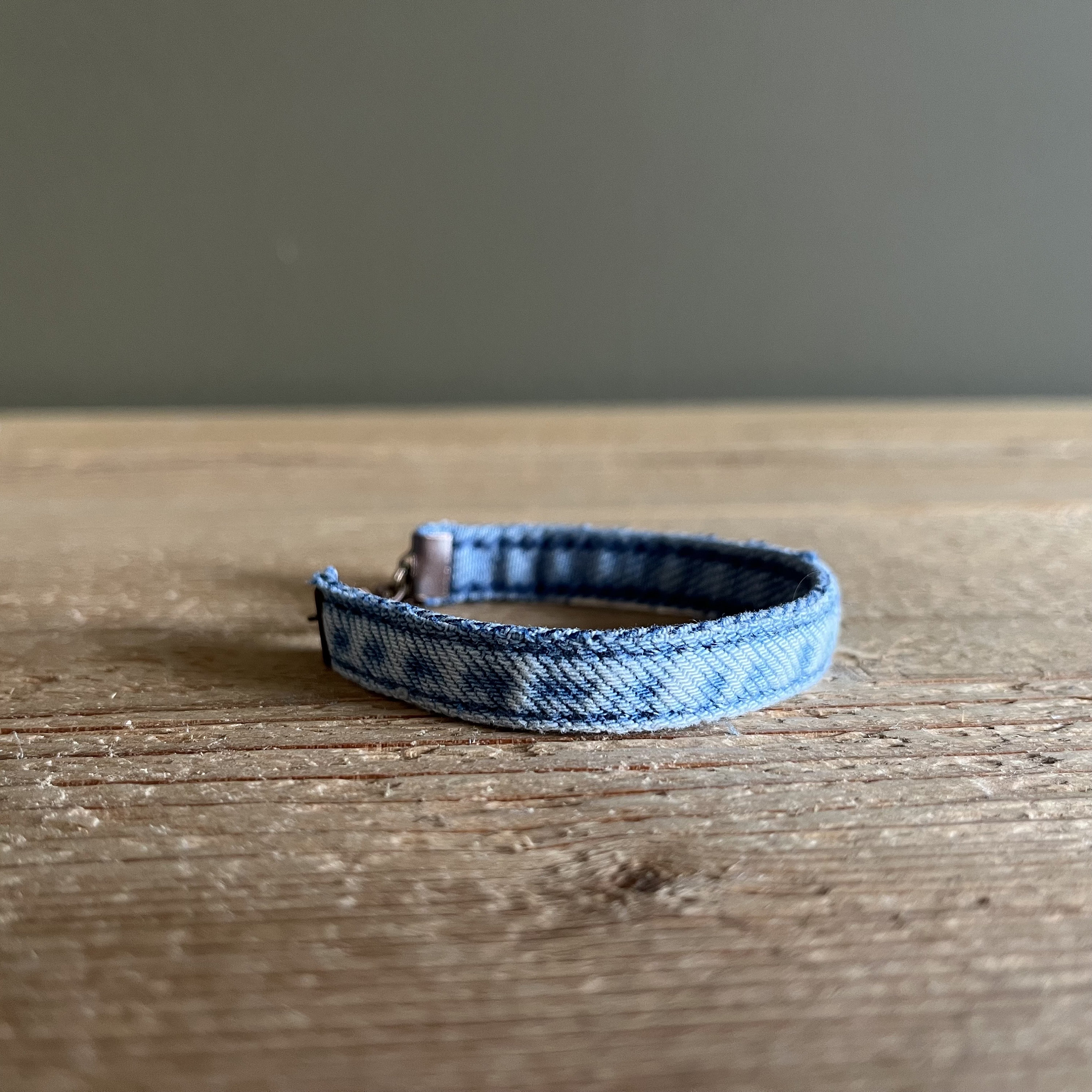 Light Washed Upcycled Bracelet Adjustable Blue Denim Bracelet Handmade ...