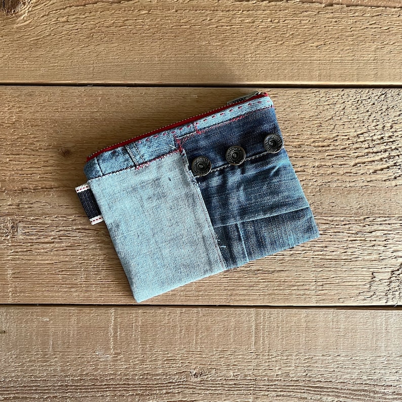 Patched Denim Zipper Pouch: Repurposed Jeans Tool Case - Etsy