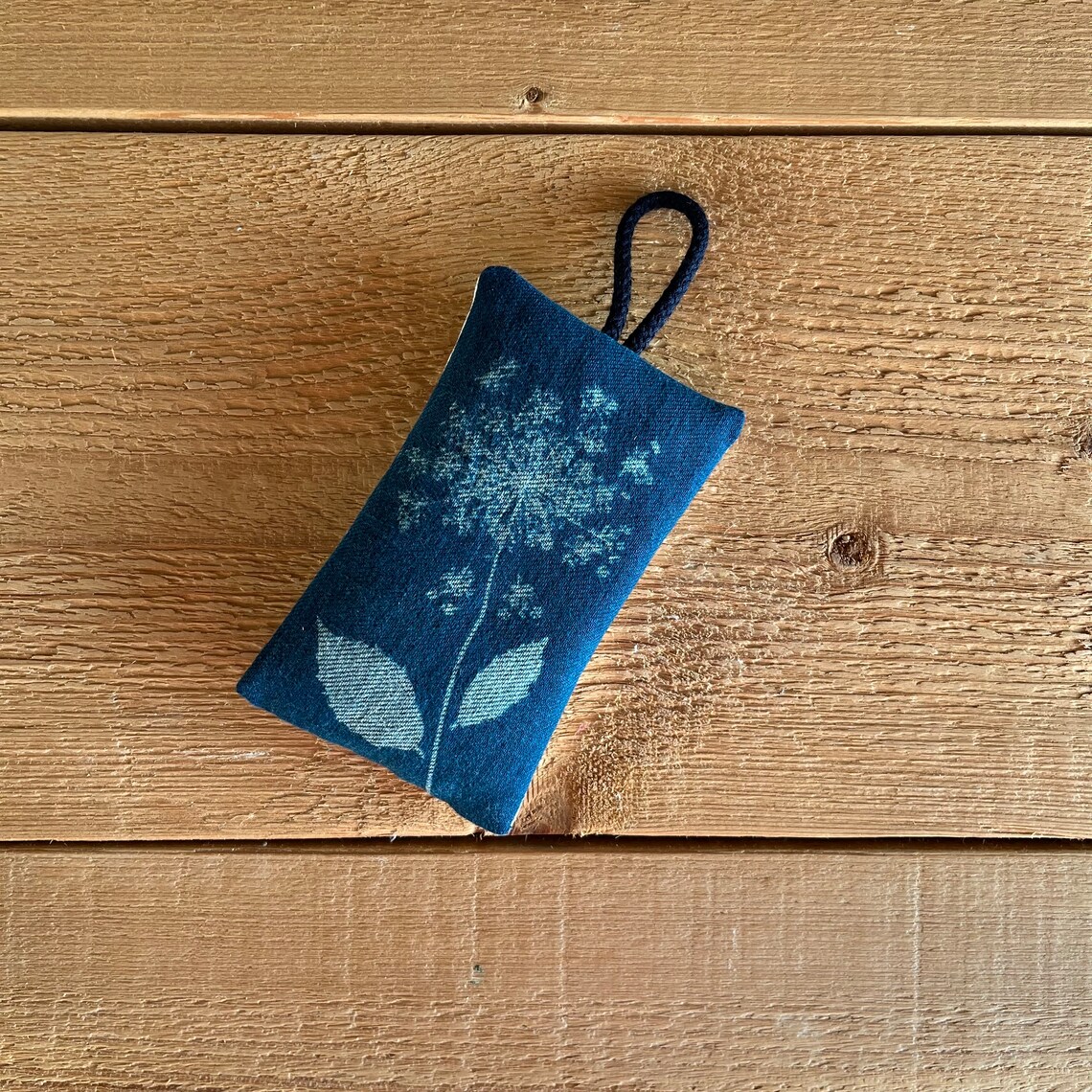 Lavender Sachet - Blue Floral Cyanotype Print - Handmade Lavender Bag ...
