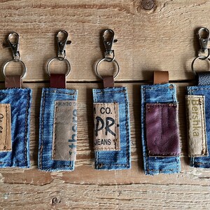 Repurposed Denim Keychain: Eco Friendly Jeans Gift - Etsy