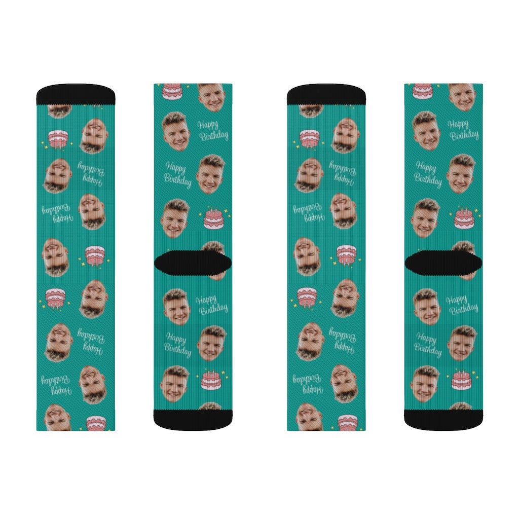 Custom Birthday Socks, Happy Birthday Face Socks, Personalized Socks ...