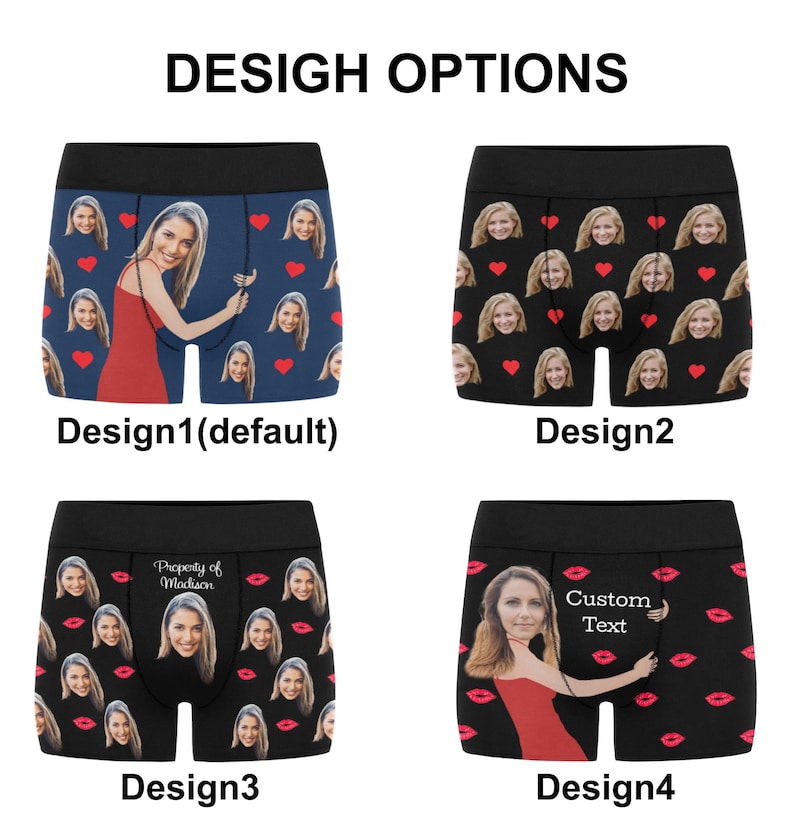 Personalized Print Hug Boxer Briefs for Men, Custom Face Boxer Briefs ...
