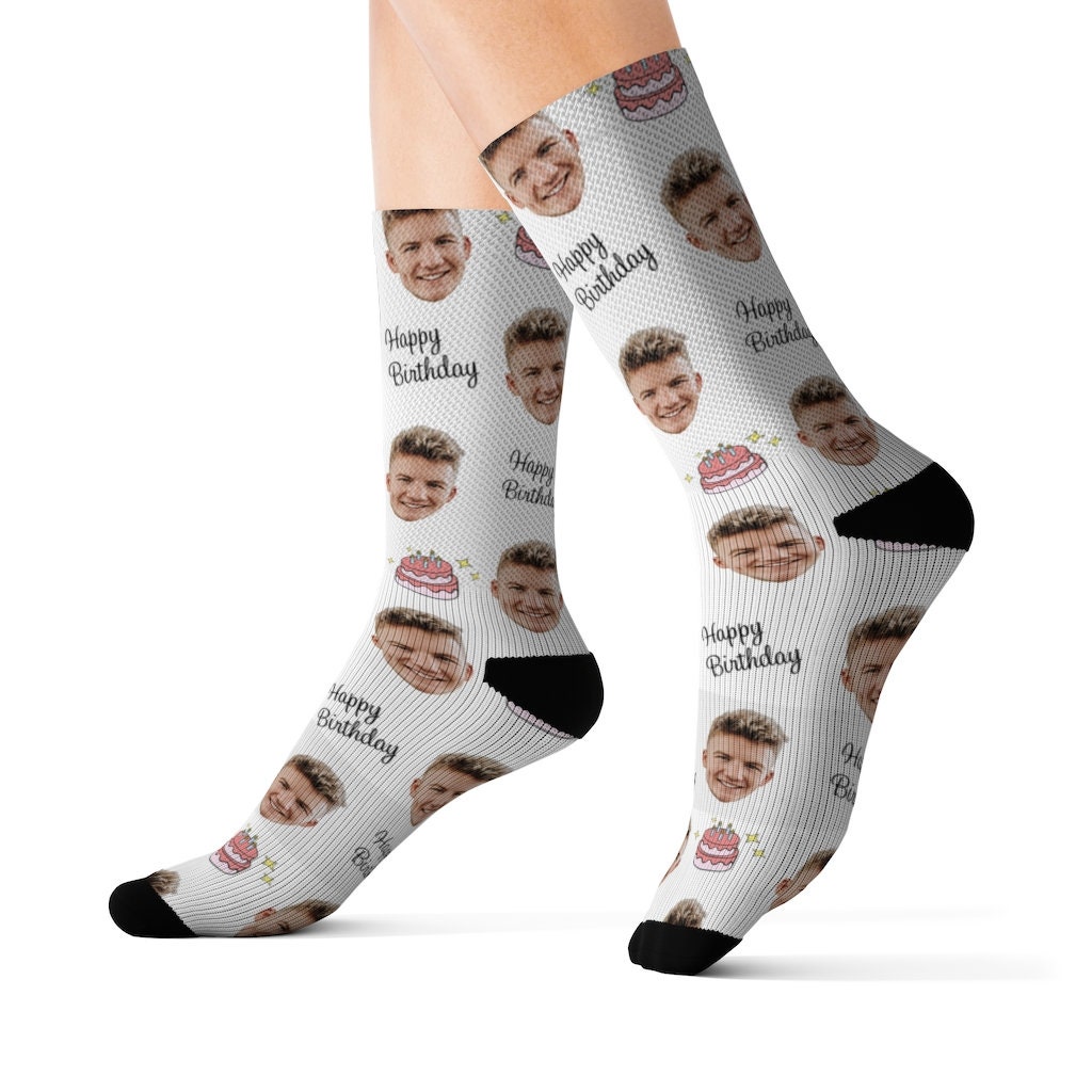 Custom Birthday Socks, Happy Birthday Face Socks, Personalized Socks ...