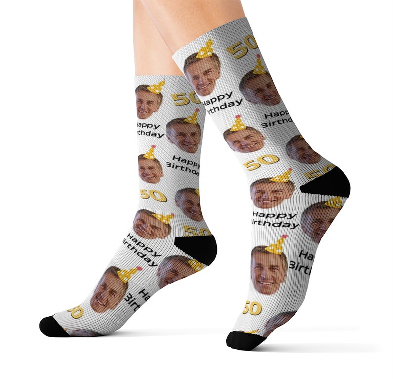 Custom Birthday Socks, Happy Birthday Face Socks, 20th, 30th, 40th ...