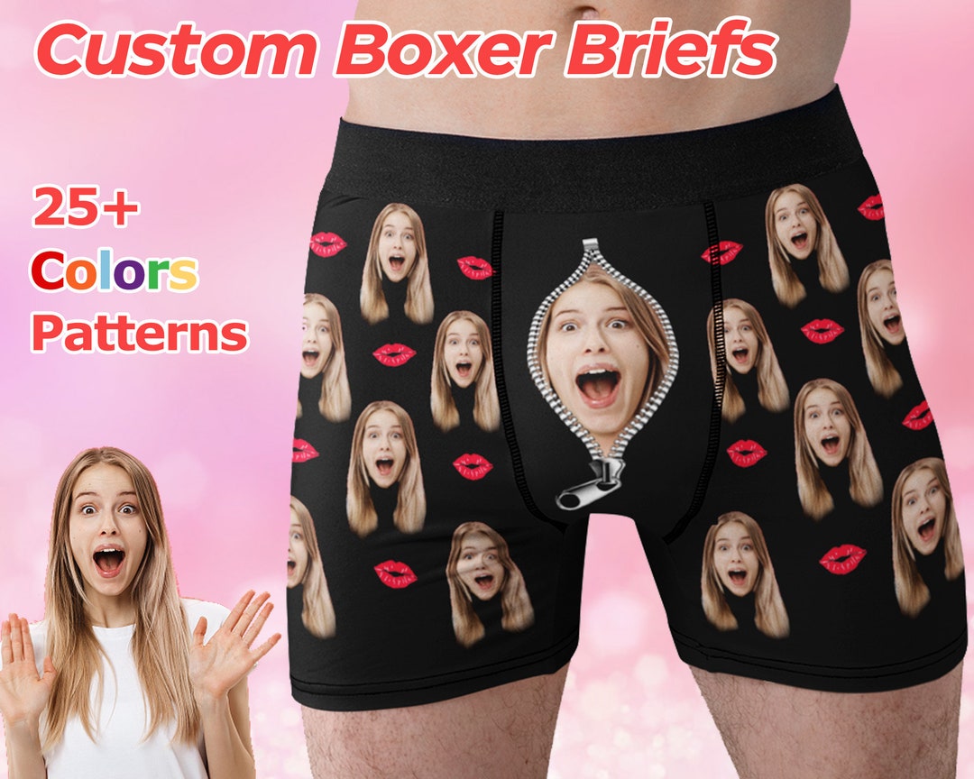 Custom Face Boxer Briefs, Personalize Zip Photo Print Boxer Briefs ...
