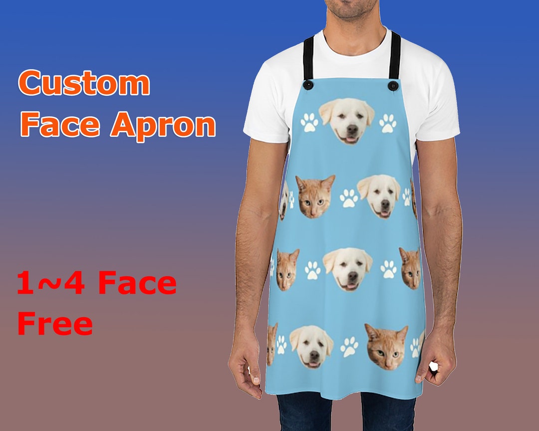 Custom Pet Face Apron, Dog Face Apron,personalized Photo Apron, Funny ...