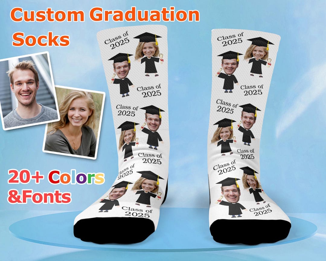 Class of 2025 Graduation Socks, 2025 Grad Socks, Personalized ...