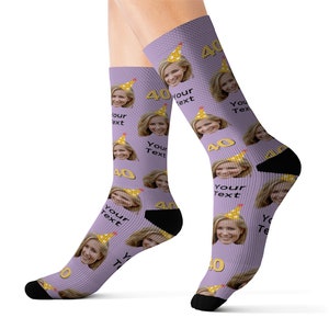 Custom Birthday Socks, Happy Birthday Face Socks, 20th, 30th, 40th, 50th Birthday Gift ...