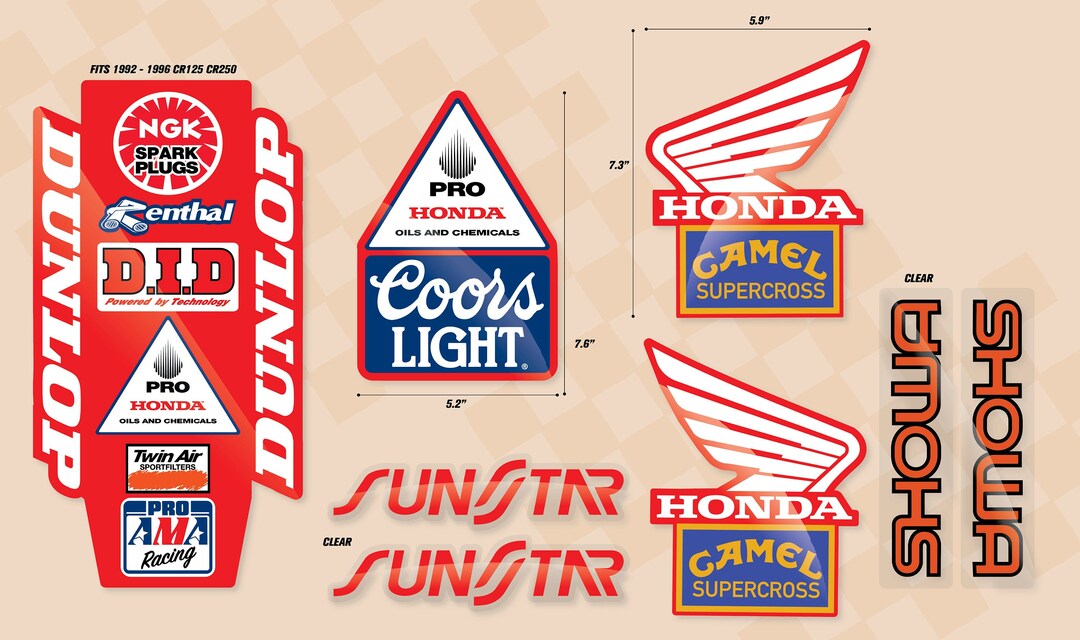 1992 JMB Honda Camel Supercross Sticker Pack - Etsy