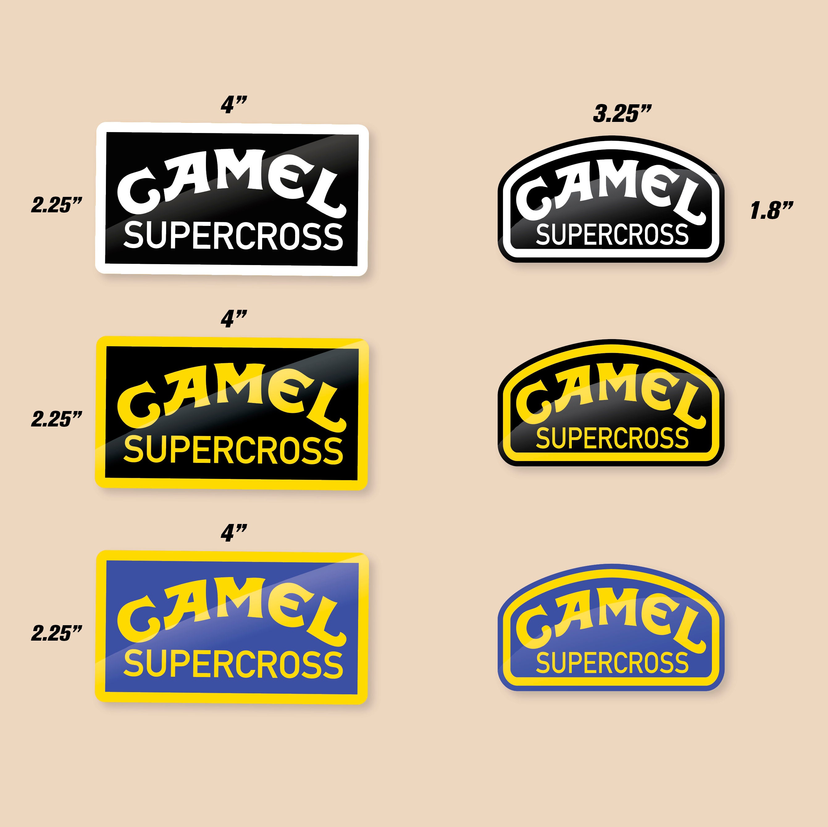 CAMEL Supercross Vintage Retro Sticker Pack (6 Count) - Etsy