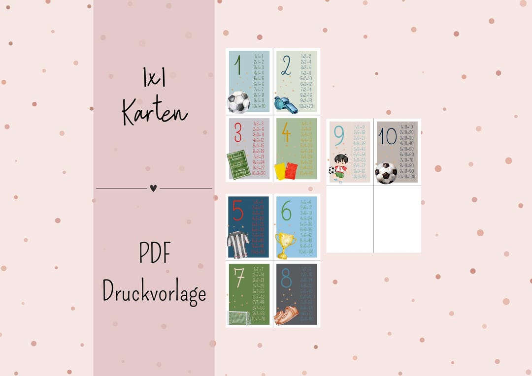 1x1 Cards Small Times Table PDF to Print - Etsy