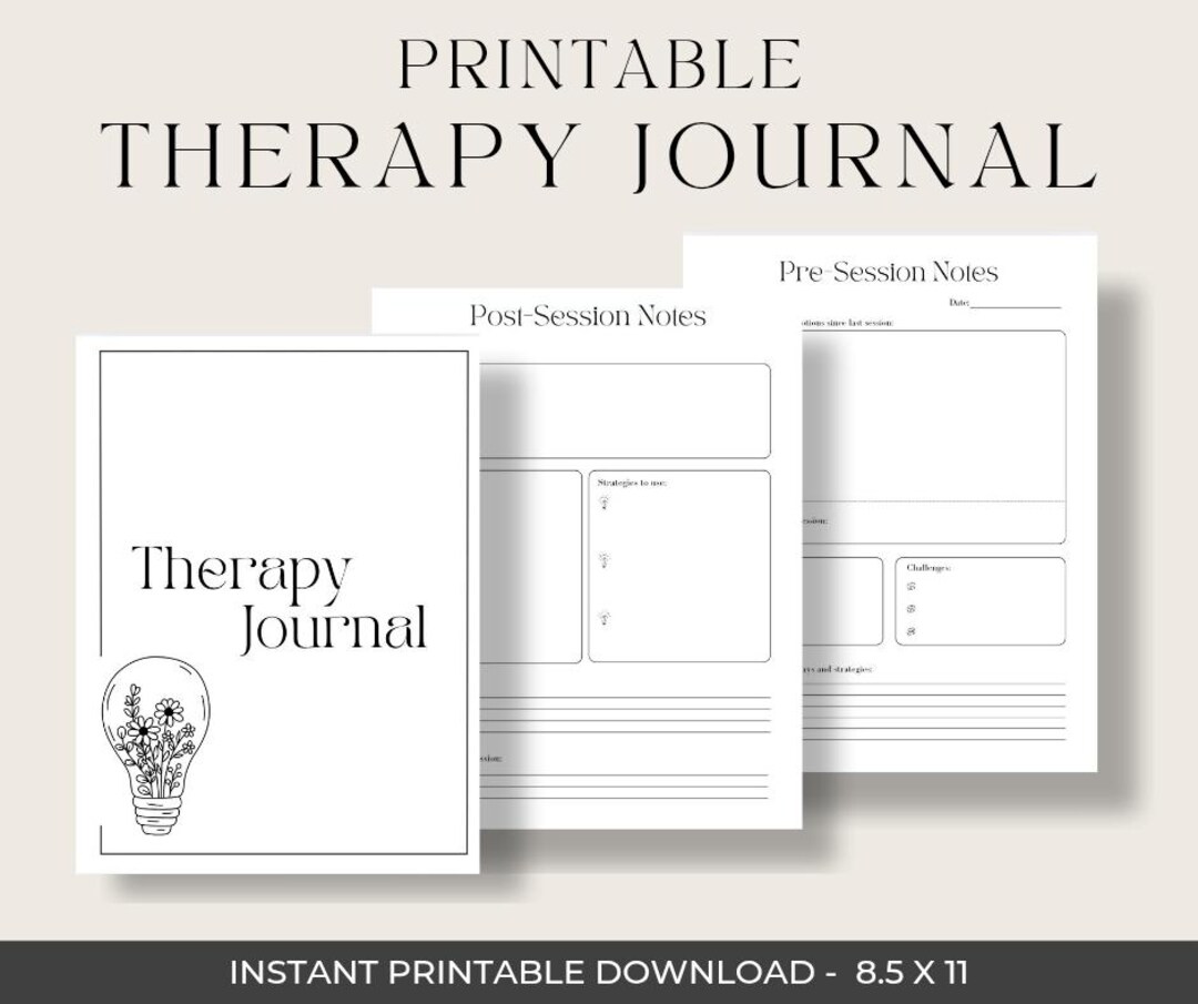 Therapy Journal Printable | Therapy Planner for Adults | Printable ...