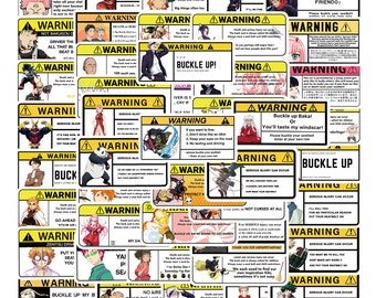 Anime Warning Decal - Etsy Australia