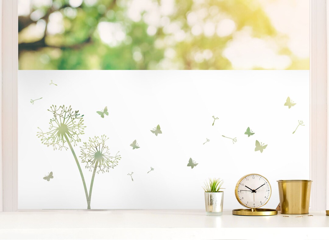 Dandelion Window Privacy Film Sandblast Look Sticker Window Film Glass ...