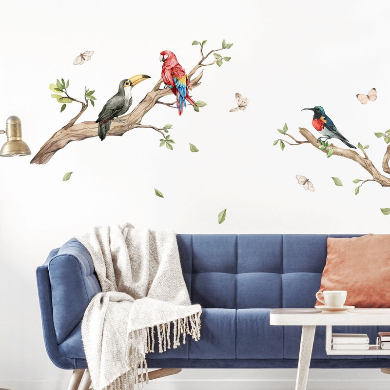 Wall Stickers Flowers and Birds - Etsy