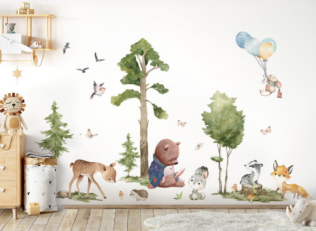 XXL Sticker Set Forest Animals Wall Sticker for Children's Room Wall ...