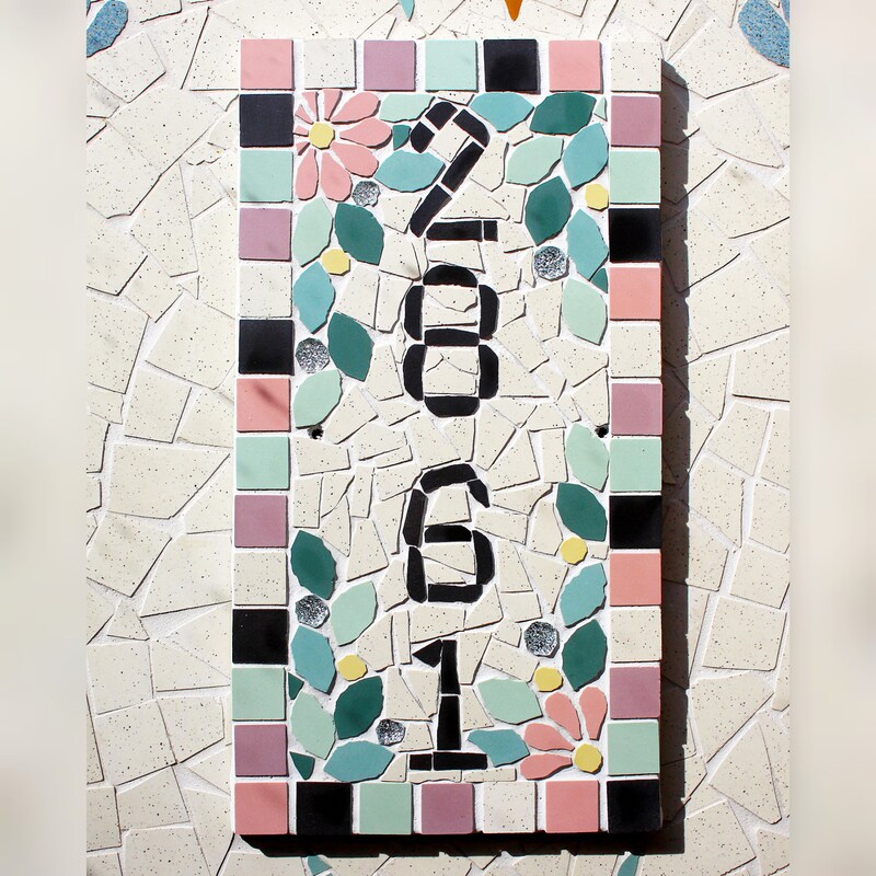 Mosaic Address Sign - Etsy