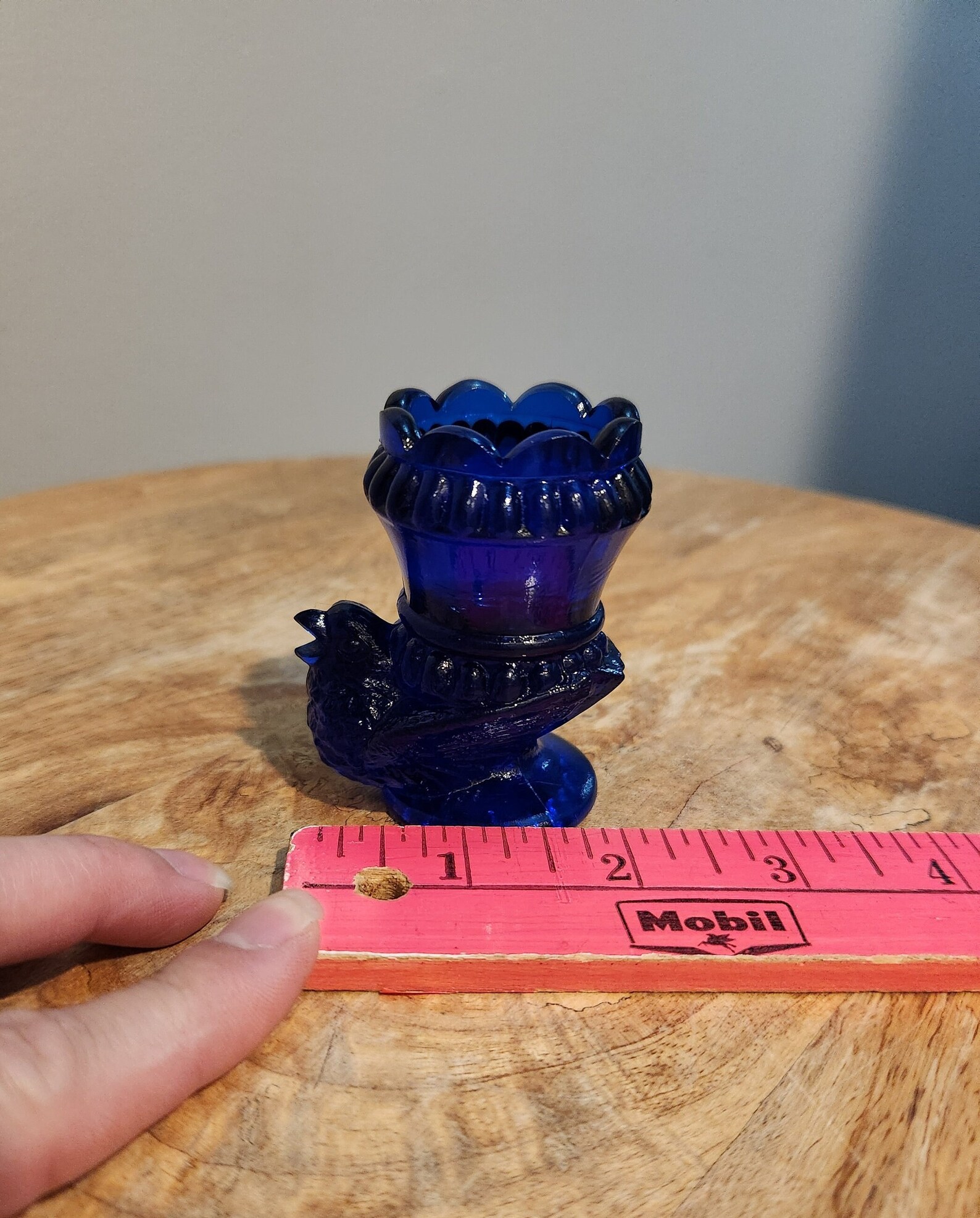 Vtg Boyds Cobalt Blue Glass Toothpick Holder, Bird Shaped Retro ...