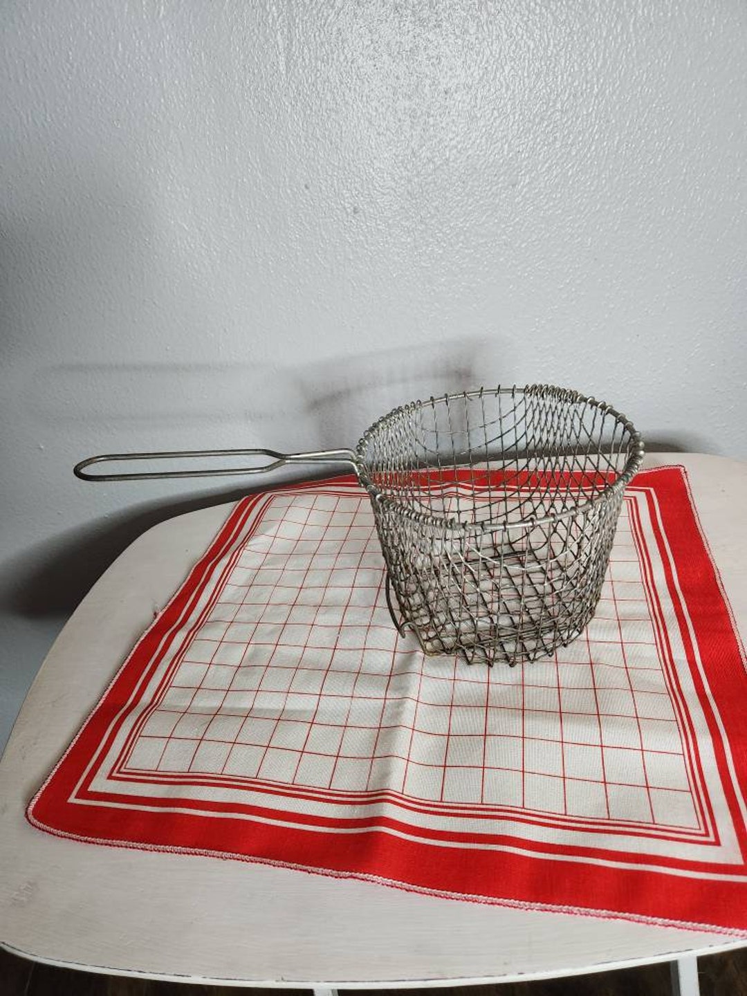 Vintage Wire Frying Basket, Strainer Steamer Colander, Vintage Kitchen ...