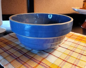 Antique Blue Stoneware Bowl - Etsy